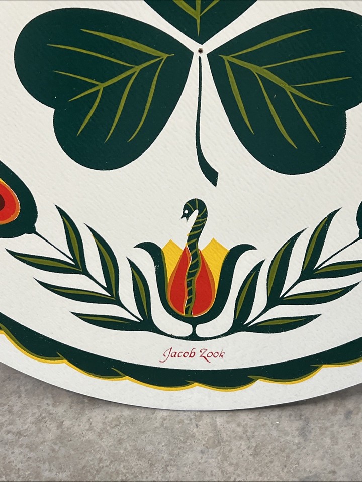Irish Hex Jacob Zook Amish Folk Sign Wall Hanging Birds Clover 8 ...