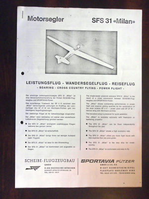 Prospectus Avion À Moteur SFS 31 MILAN | eBay