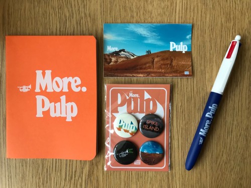NEW Pulp More. Listening Party 2025 Promo items: pins/badges, notebook ...