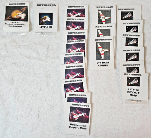 VTG Reviresco Sci-Fi Metal Starship Miniatures Lot of 20 UTF FLEET ...