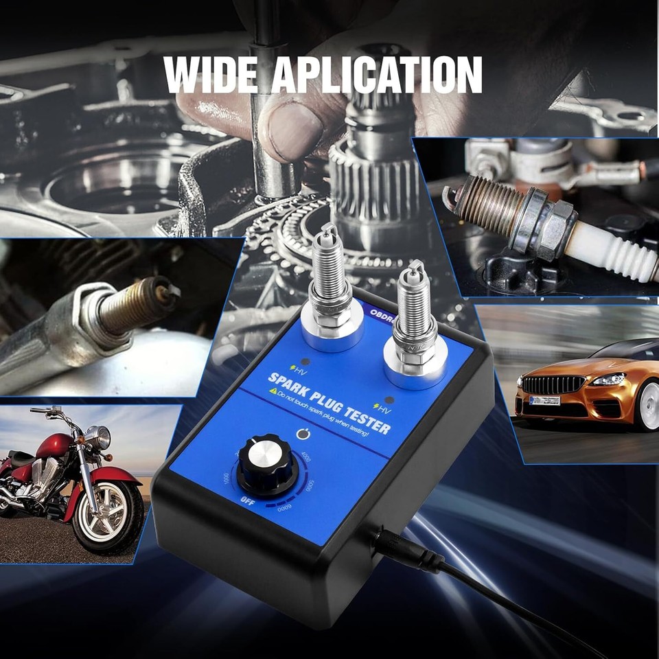220V 110V Spark Plug Tester Dual Hole Diagnostic Gasoline Car Ignition ...