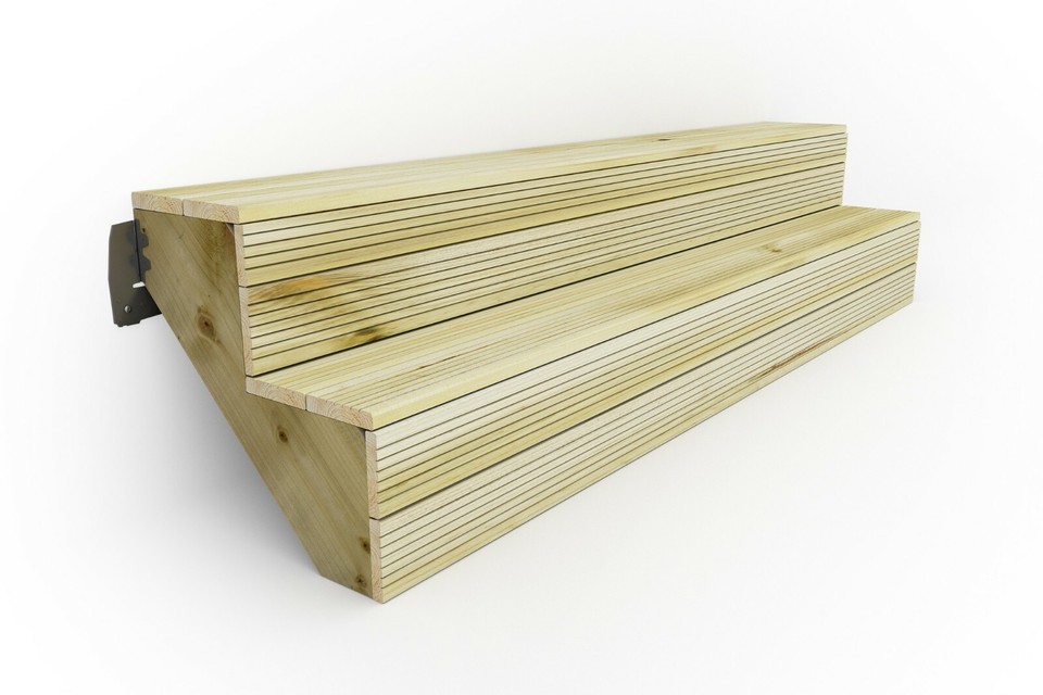 The Complete Stair Stringer Kit 2-12 Steps Treated Garden Decking Steps ...