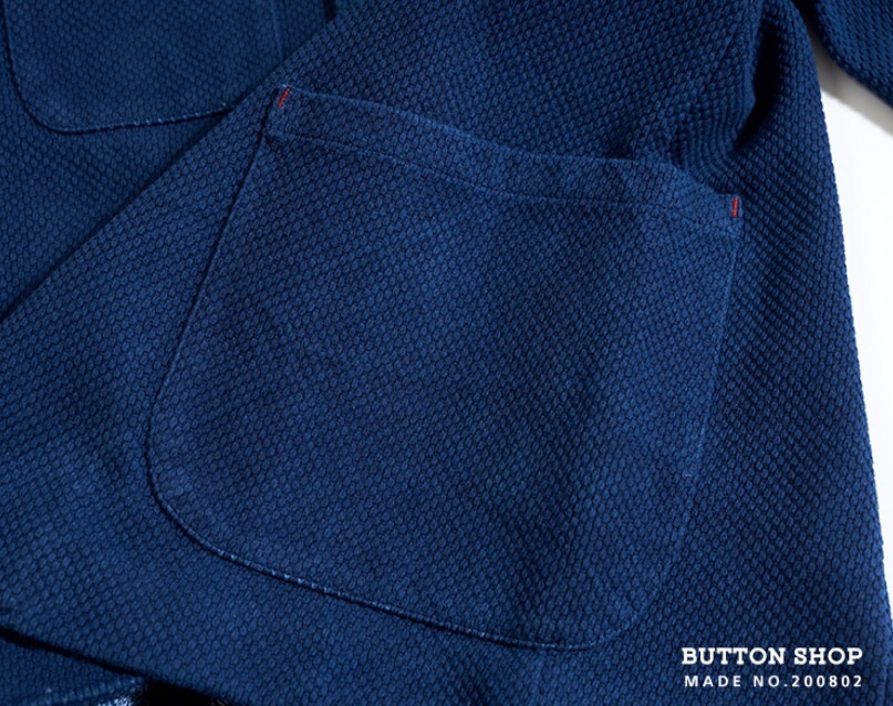 Vintage Mens Indigo Coat Jacket Blue Dyeing French Work Jackets Heavy ...