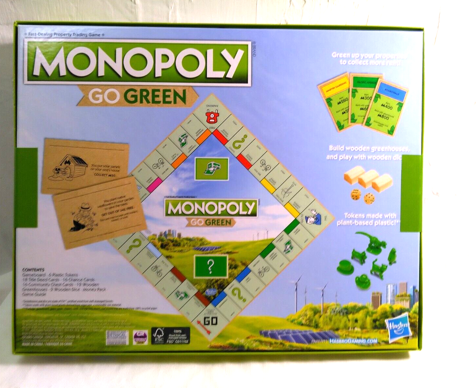 Monopoly: Go Green Edition Board Game for Families Ages 8 and Up - New ...