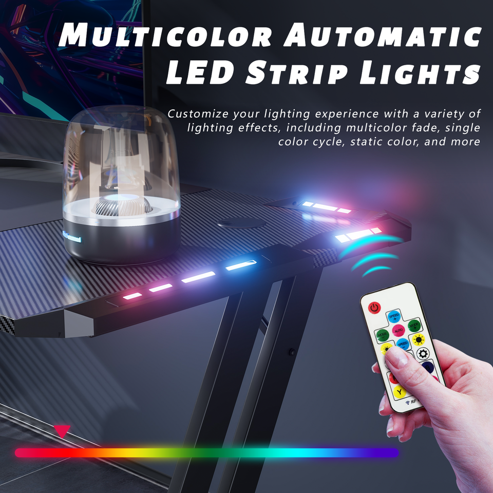 47/55/63 Inch LED Gaming Desk Gaming Table RGB Computer Desk Gamer ...