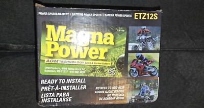 MAGNA POWER ETZ12S Ready To Install Power Sport Battery ATV MOTORCYCLE ...