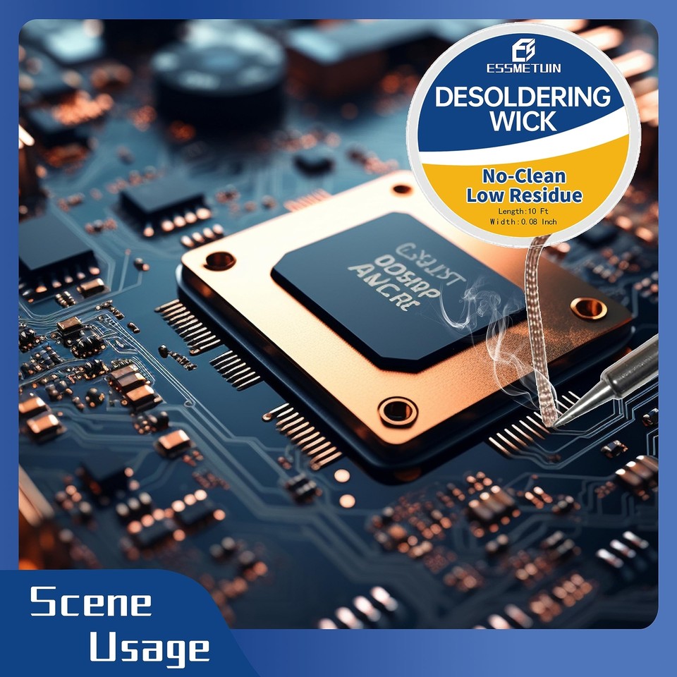 Solder Wick Braid 2x10Ft with Flux for Electronic, 2 Roll Desoldering ...