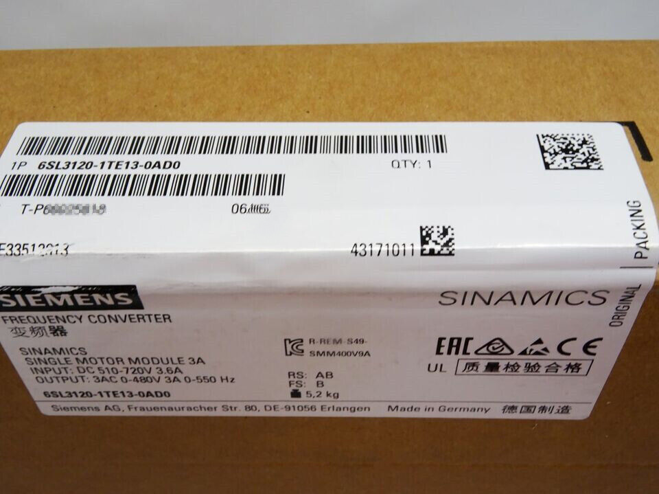 1PC Unopened Brand NEW Siemens 6SL3120-1TE13-0AD0 6SL3 120-1TE13-0AD0 ...