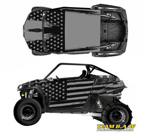 Graphic Kit Wraps FLAG STICKER UTV Hood Scoop 2011-2015 Polaris RZR 900 ...