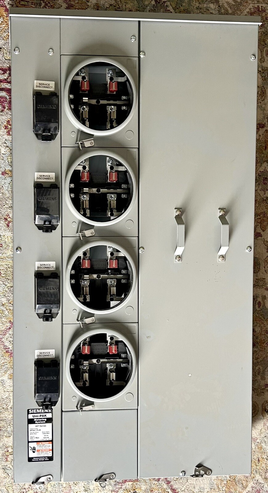 Siemens UNI-PAK 4-Gang 400 Amp WP4411RJB Ringless Bypass Meter Stack ...