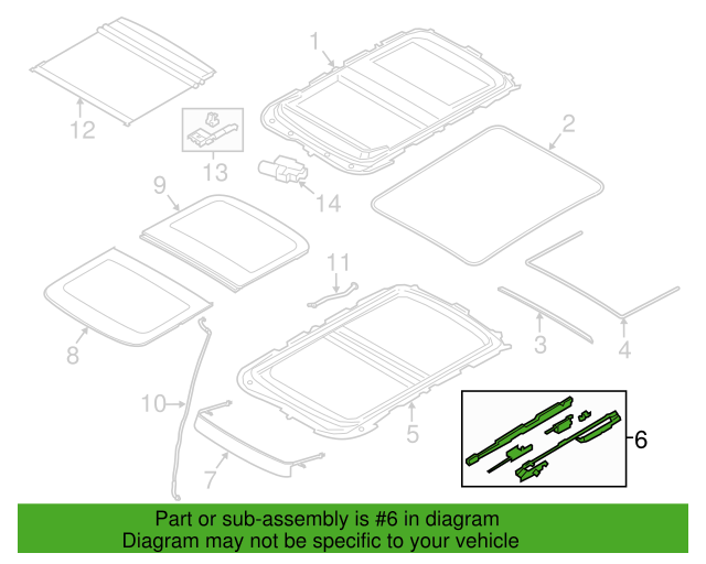 For Mini Genuine Sunroof Slide 54107379624 | Genuine OEM