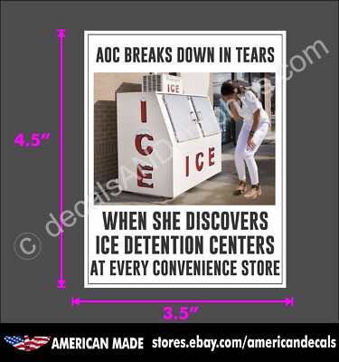 TRUMP STICKER AOC ICE MACHINE MAGA ANTI DEMOCRAT DECAL WINDOW | eBay