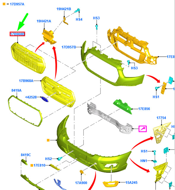 Original Ford Transit Trail Kühlergrill RAPTOR Optik 2467809 ab BJ 05/ ...