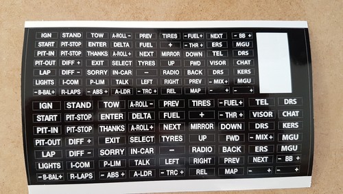 BLACK sim racing button box and wheel stickers for iracing, asserto ...