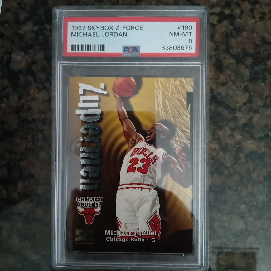 MICHAEL JORDAN 1997 Skybox Z-Force Zuperman card #190 Nm-Mint PSA 8 ...