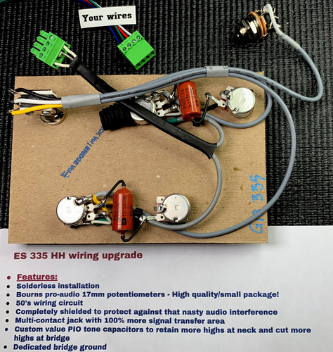 ES-335 Solderless Wiring Upgrade-Bourns Pro-audio Pots & Custom Tone ...