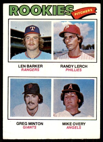 1977 Topps. Rookie Pitchers - Len Barker/Randy Lerch/Greg Minton/Mike ...