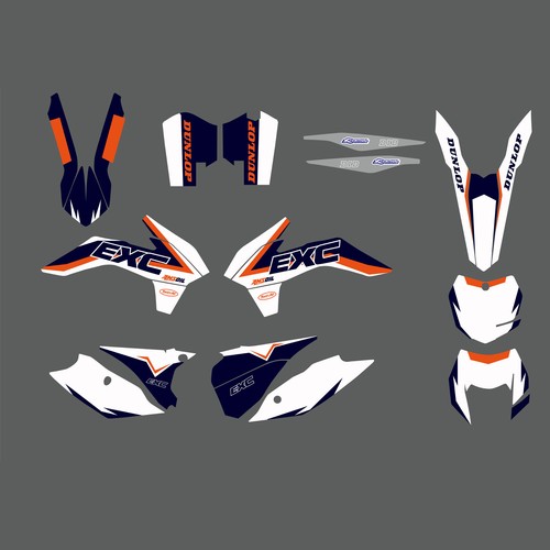 Team Graphics Kit Decals Sticker For KTM EXC 125 250 EXC-F 350 450 500 ...