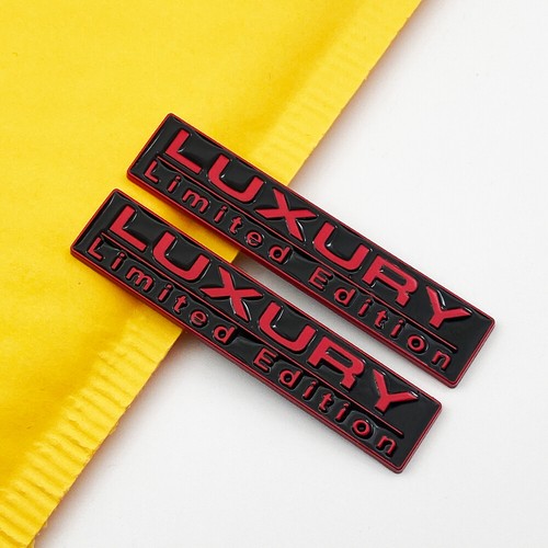 3x Red & Black Metal Luxury Logo Limited Edition Car Fender Trunk ...