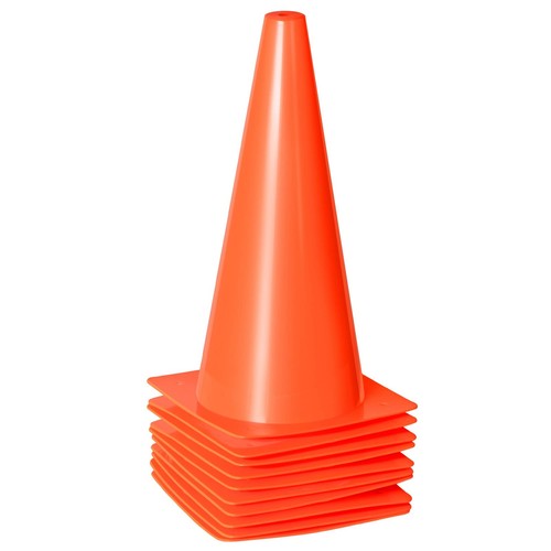 12 Inch Traffic Training Sports Cones, [10 Pack] Orange Safety Cones ...
