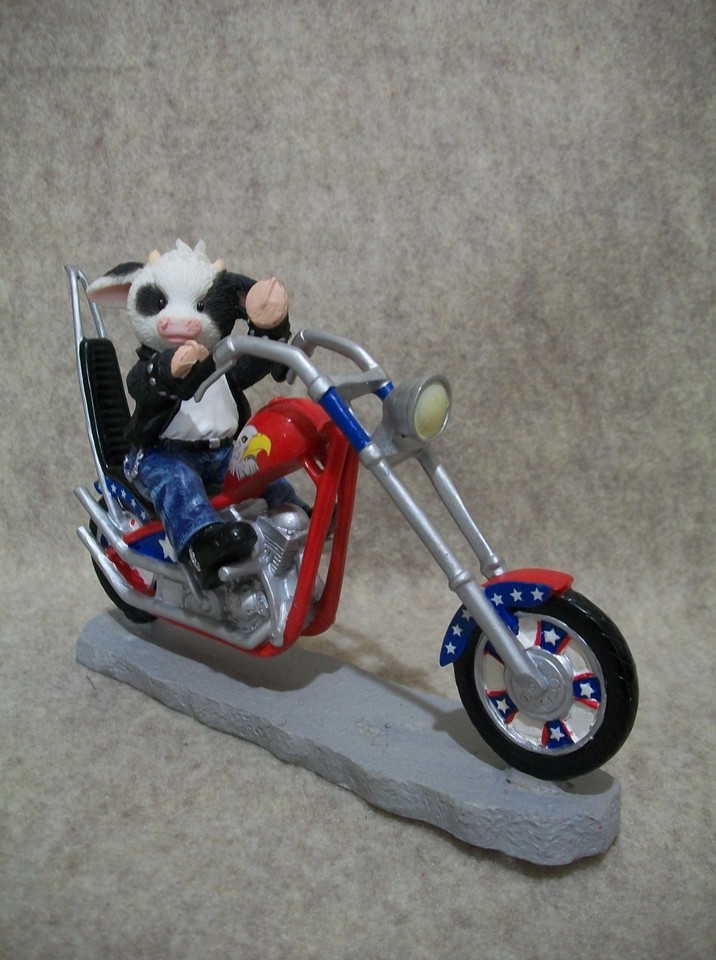 Route US#1 - Born to Ride - Motorcycle - Mary Moo Moo Cow Figurine | eBay