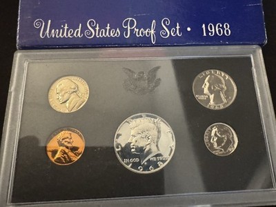 1968-S Proof Set 40% silver US Mint Original Government Packaging Box ...