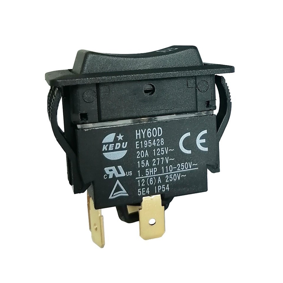 KEDU HY60D Push Button Switch (ON)-OFF-(ON) Rocker Switches 6.3 Tab 4 ...