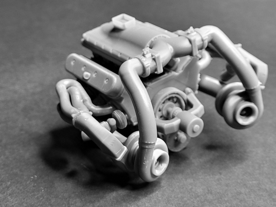 LSX Twin Turbo Engine - 3D print LS Outlaw Pro Mod 1:8 1:12 1:18 1:24 ...