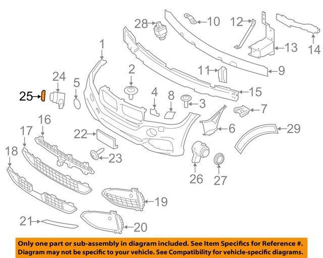 BMW OEM 14-15 X5 Front Bumper Grille-park Sensor Ring 66209283203 for ...