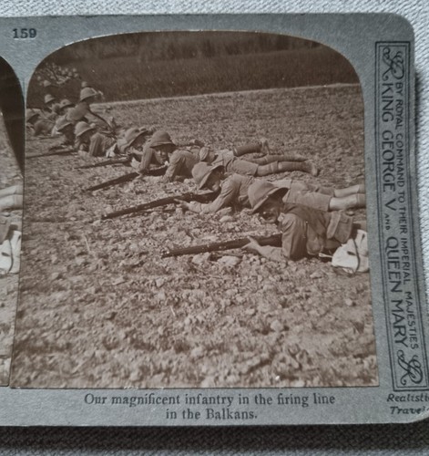 Original WW1 Stereoview Card RP Infantry Firing Line In The Balkans | eBay