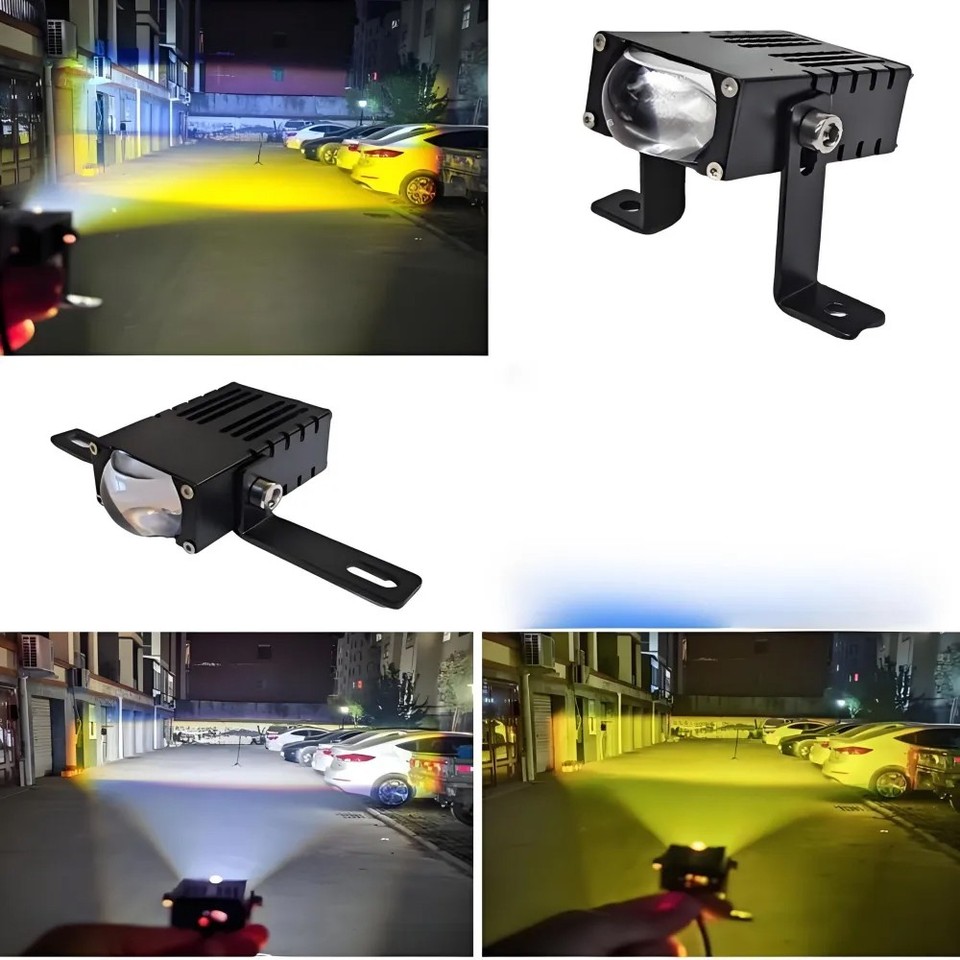 Motorcycle Spotlights LED Mini Grille Headlight Bumper Projector Lens ...