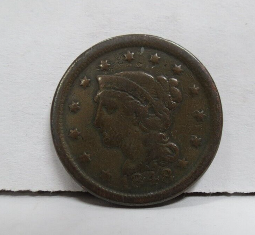 1848 US LARGE ONE CENT COIN -BRAIDED HAIR- COLLECTIBLE- WOW !!!! | eBay