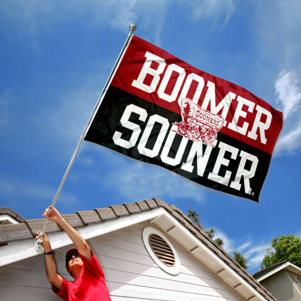 OU Sooners Boomer Sooner Flag Double Sided 2-Ply 3x5 Foot Outdoor ...