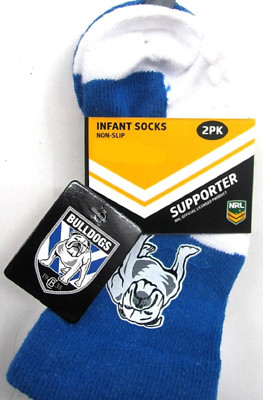 Canterbury Bulldogs Official NRL Rugby Infant Baby Non-Slip Socks - 2 ...