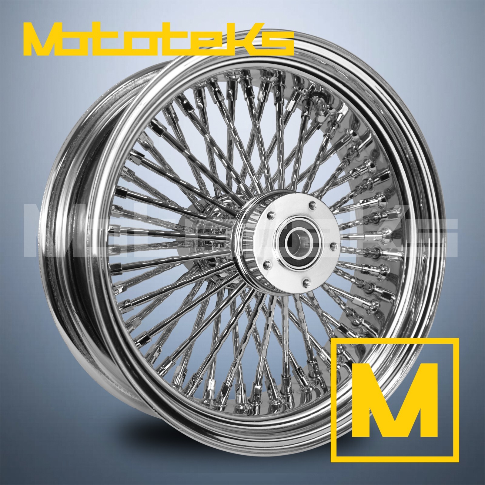 16X3.5 FAT DIAMOND SPOKE WHEEL 52 STAINLESS SPOKES FOR HARLEY TOURING ...