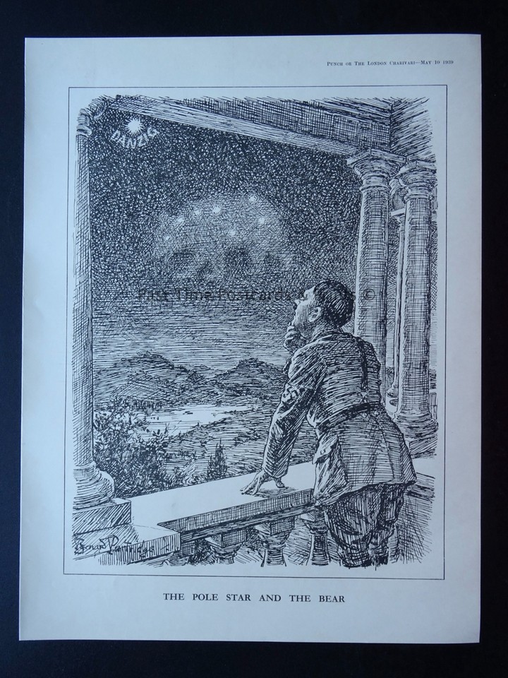 1939 Vintage Print WW2 HITLER STAR GAZING - THE POLE STAR AND THE BEAR ...
