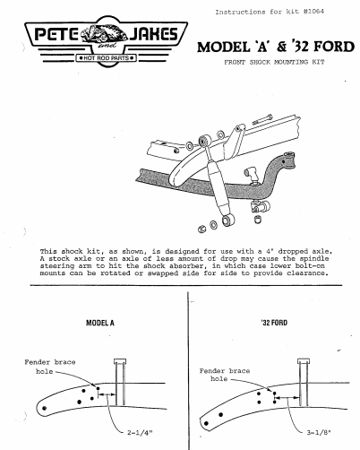 Chrome Weld-On Front Shock Kit For 1928-1931 Model A & 1932 Ford - Made ...