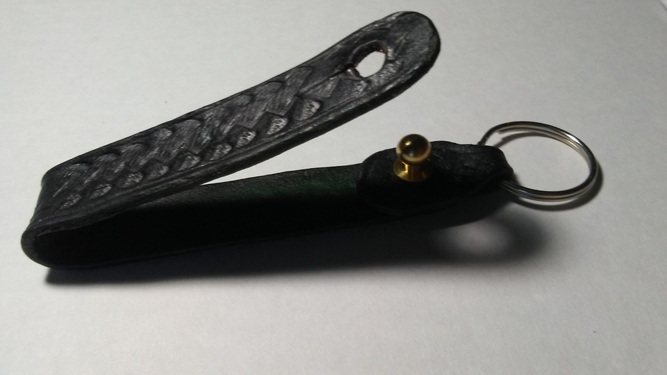 All Leather ~ Hand Made KEY RING Belt Keeper - Snap on~ Snap off - 5% ...