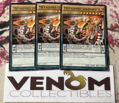 3x (M/NM) - Metalfoes Volflame - MP17-EN079 - Rare - 1st Edition YuGiOh ...