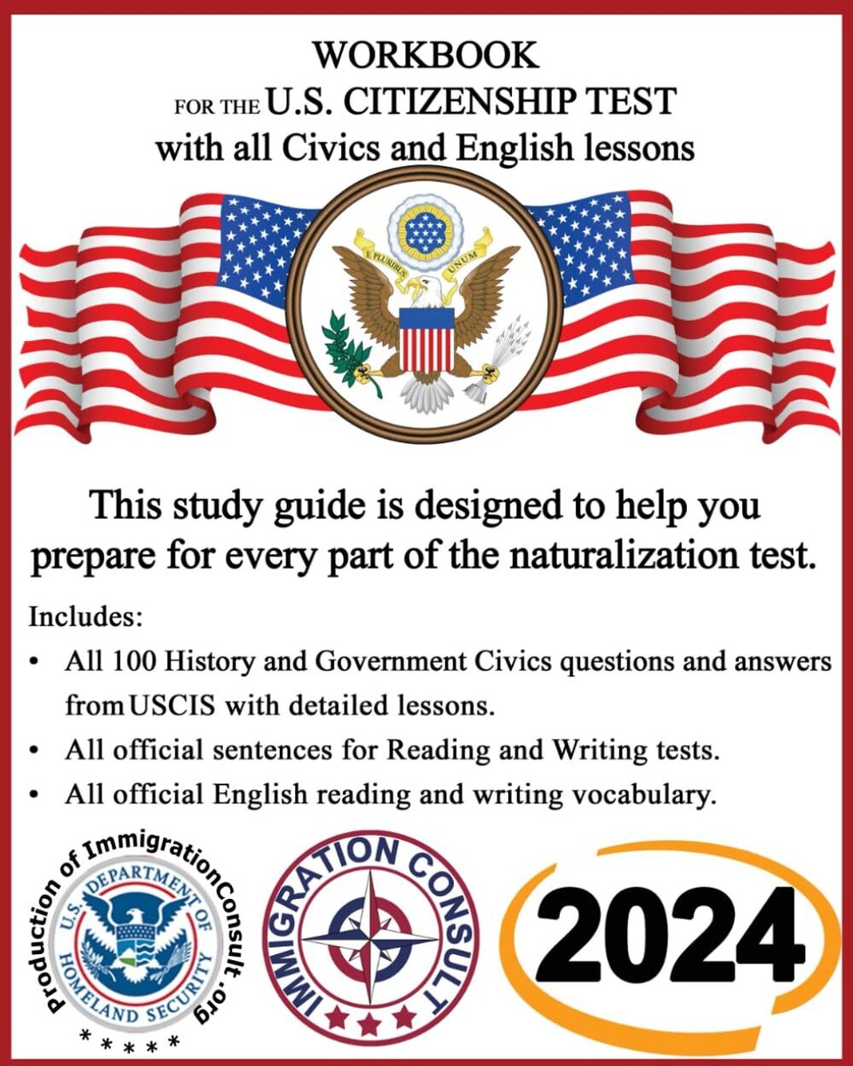 Citizenship Test With Answers Workbook For The US Citizenship Test