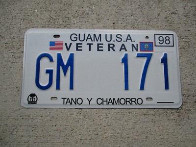 Guam 1998 Veteran license plate # GM 171 | eBay