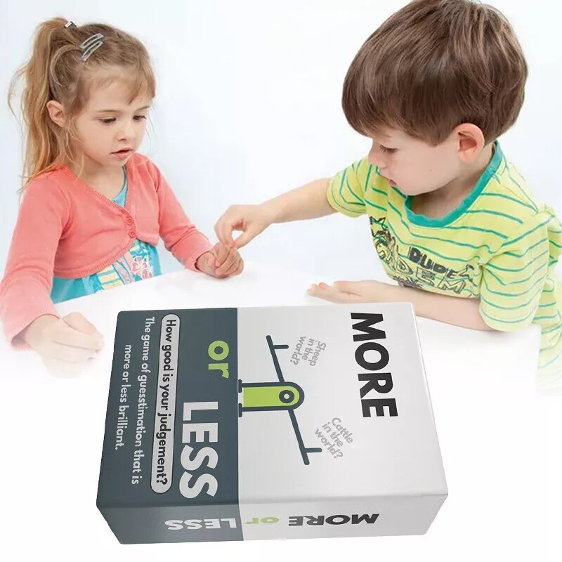 More Or Less Card Game Cardboard How Good Is Your Judgement Family ...