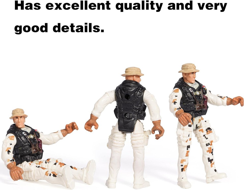 Military Toys with 12 Realistic Army Men Action Figures and Weapon Gear ...