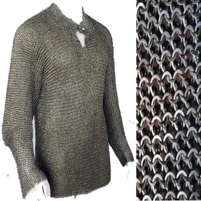 Medieval Chainmail 8 mm Flat Riveted With Flat Washer Large Oiled Chain ...