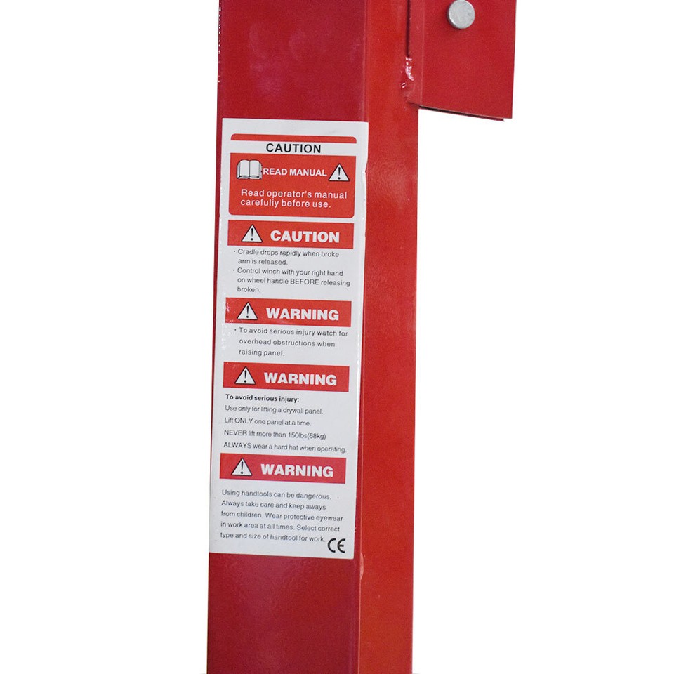 16FT Drywall Lift Plasterboard Panel Sheetrock Hoist Lifter Carrier ...