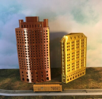 GOLD Metallic OFFICE SKYSCRAPER Building N Scale 1:160 Add Floors to ...