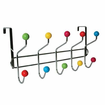 New Retro Over The Door 10 Hook Chrome Clothes Premier Hanger Multi ...
