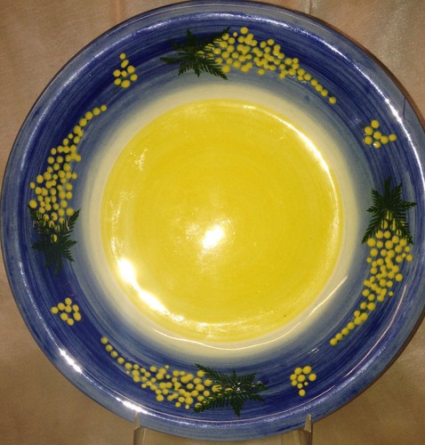 ATELIER DU SAGE FRANCE MIMOSA SOUP BOWL 8 1/2" BLUE & YELLOW YELLOW ...
