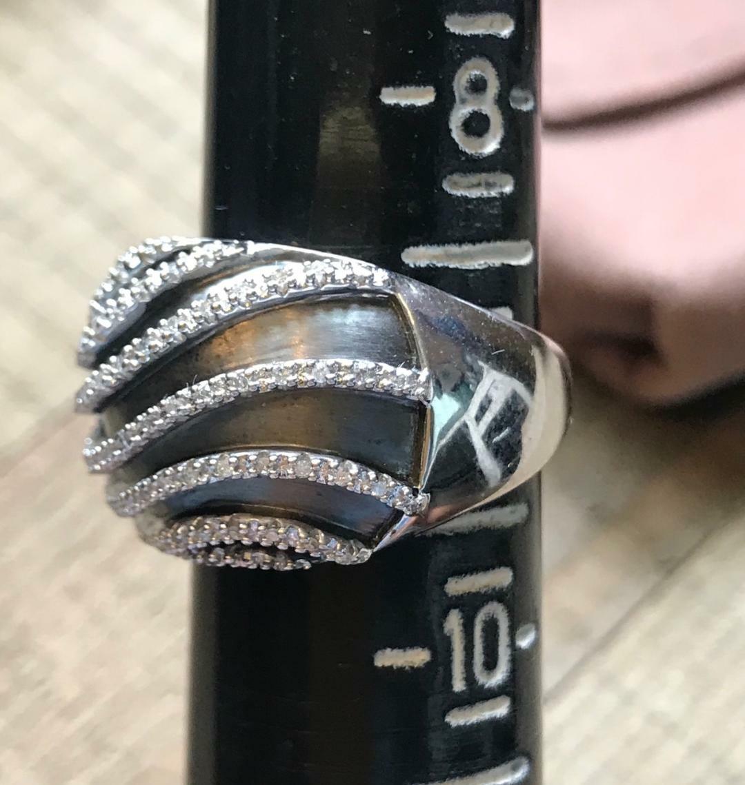 Vintage NEW in BOX Affinity Diamond Jewelry Dome Ring QVC 925 Sterling ...