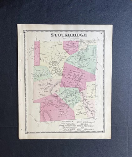 1869 Antique Map of Stockbridge Vermont VT by FW Beers ORIGINAL | eBay